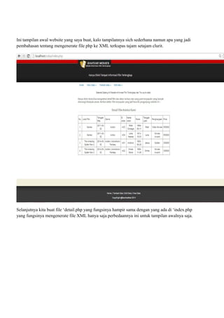 Contoh website crud yang dapat mengenerate file xml | DOC