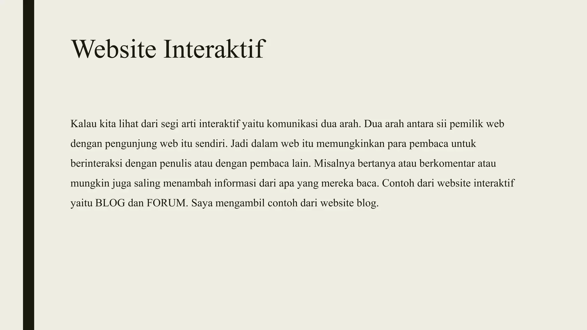 Contoh web statis, dinamis, dan interaktif | PPTX