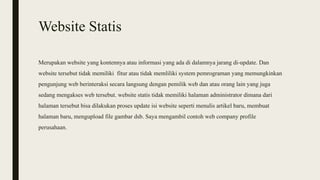 Contoh web statis, dinamis, dan interaktif | PPTX