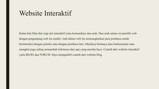 Contoh web statis, dinamis, dan interaktif | PPTX