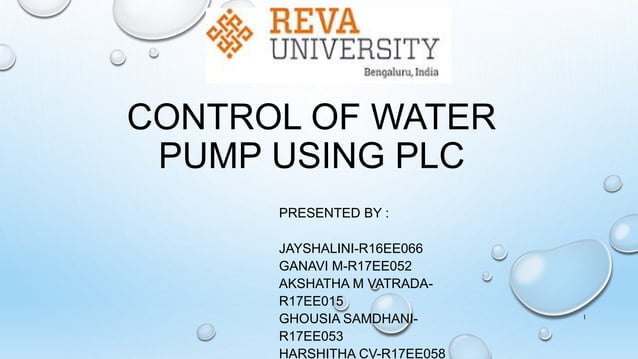 Contol of water pump using plc | PPTX