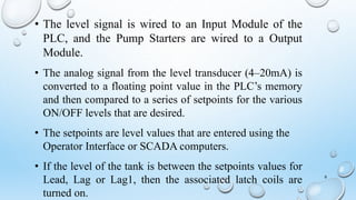 Contol of water pump using plc | PPTX