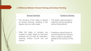 CONTOUR CROPPING AND TERRACES PPT agriculture | PPTX