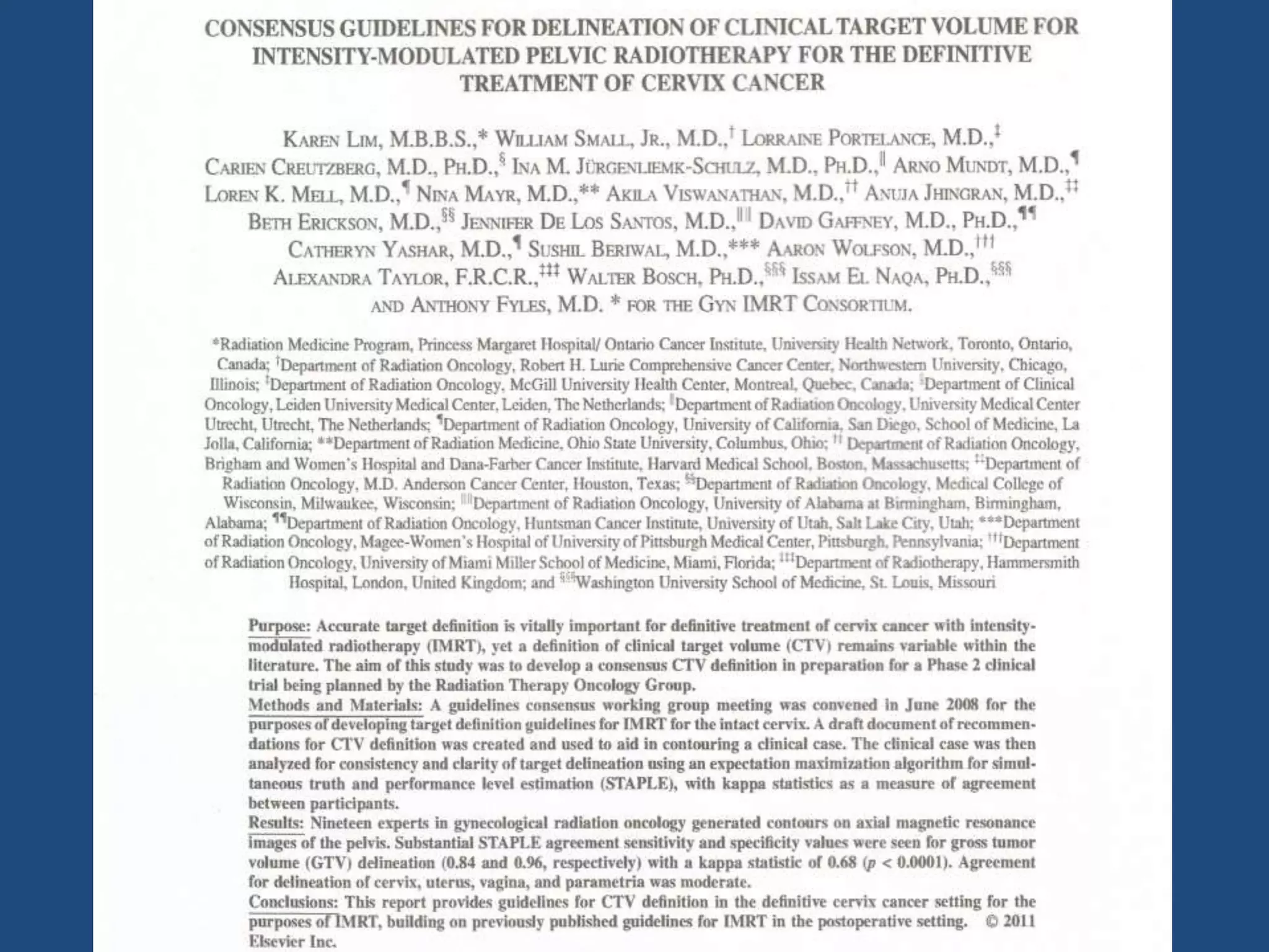Contouring guidelines Cervix IMRT | PPTX