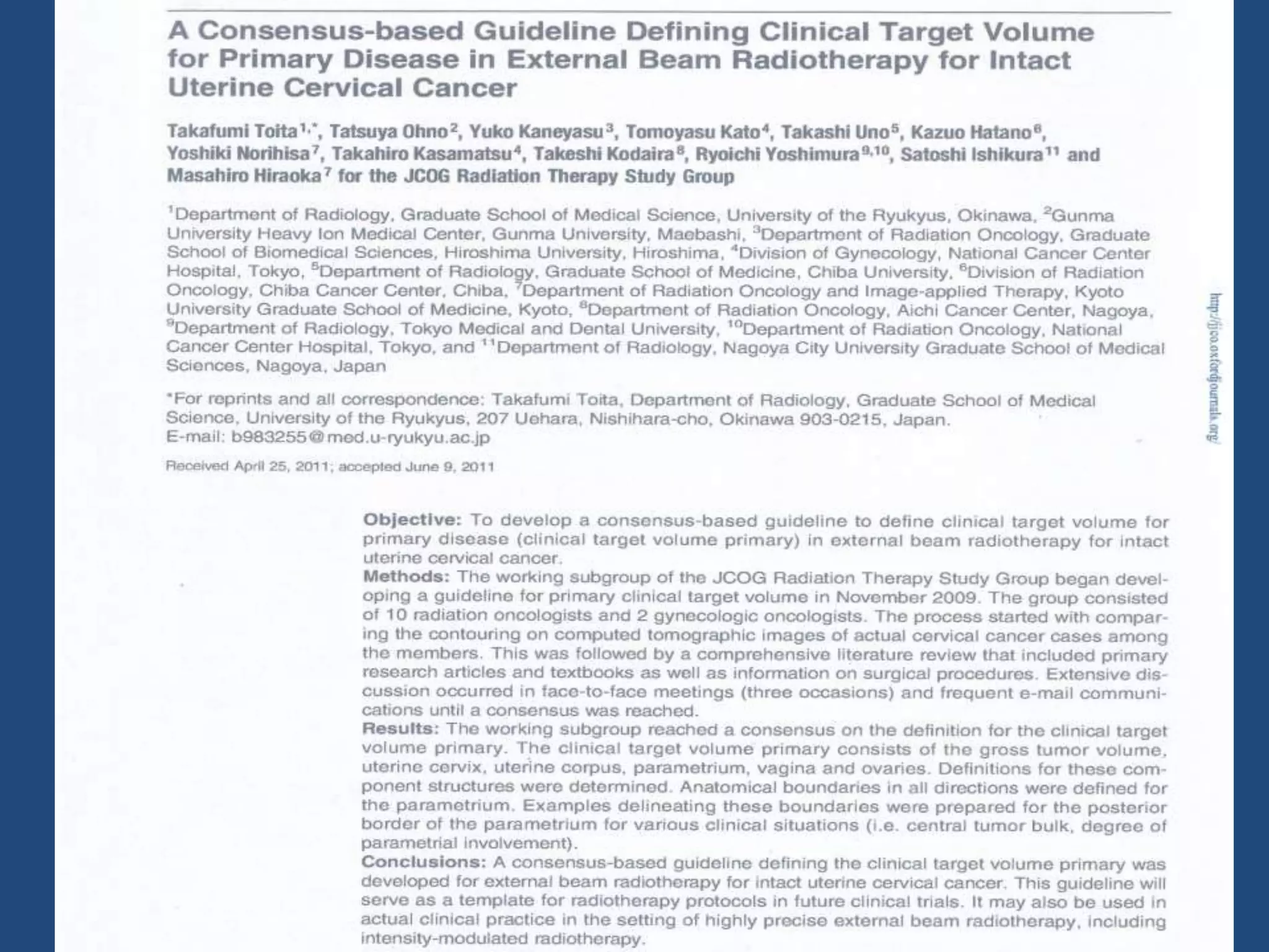 Contouring guidelines Cervix IMRT | PPTX