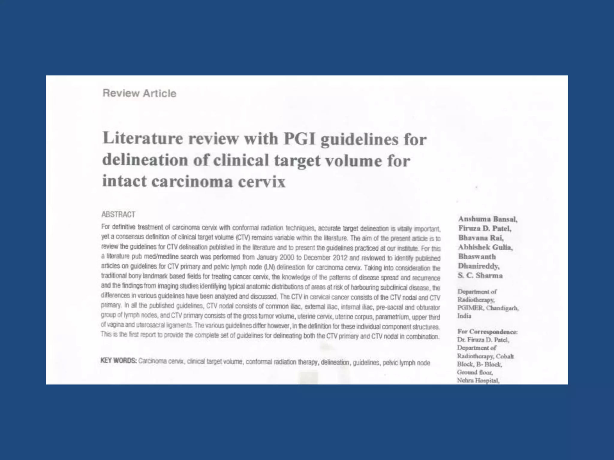 Contouring guidelines Cervix IMRT | PPTX