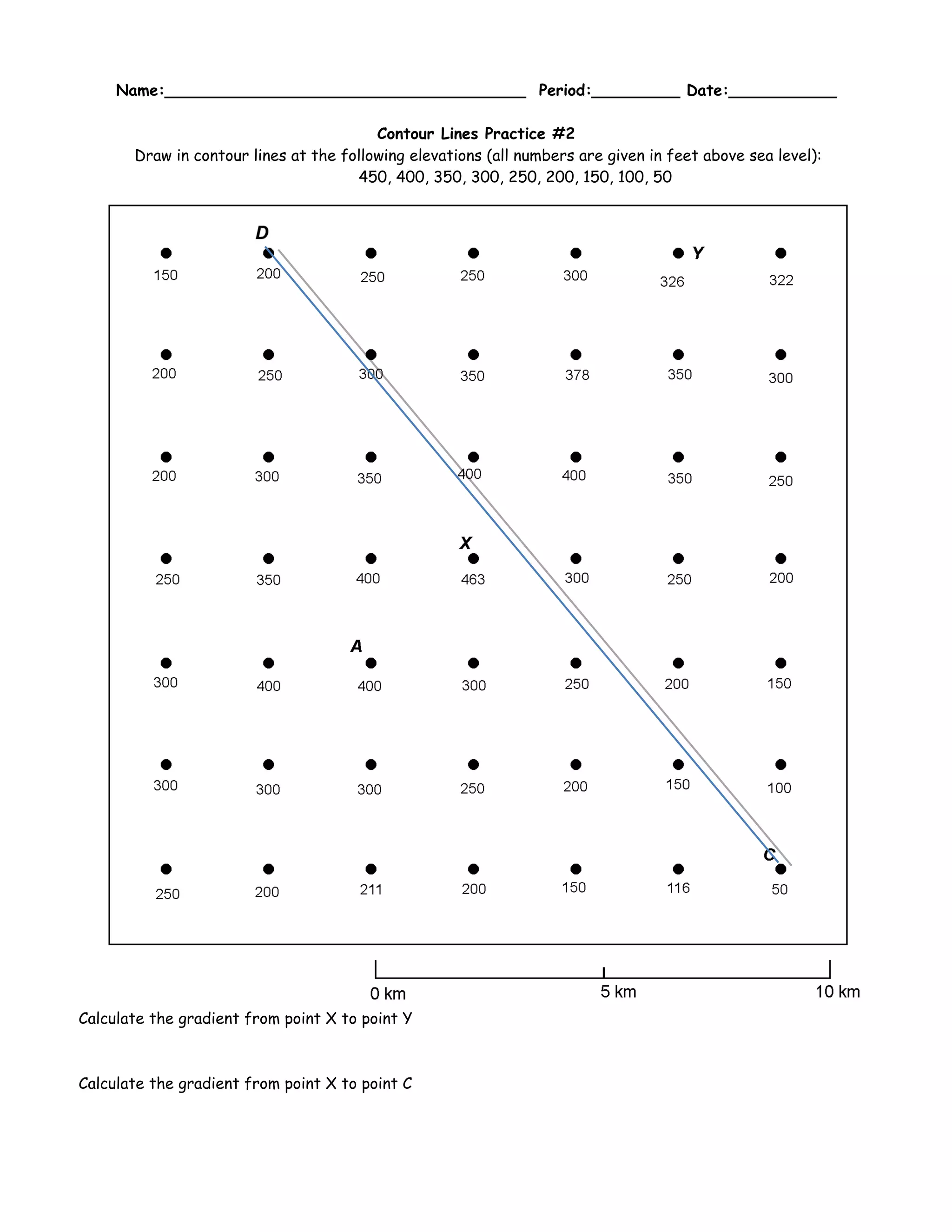 Contour Lines Practice | DOC