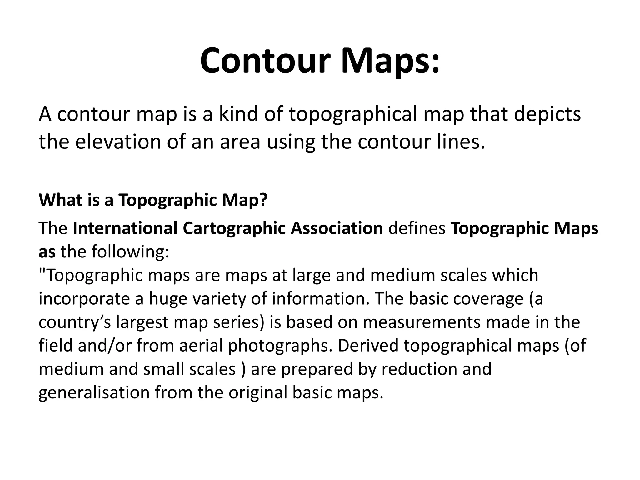 Contour maps: preparation and understanding. | PPTX