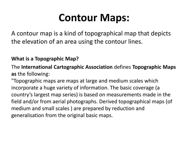 Contour maps: preparation and understanding. | PPTX