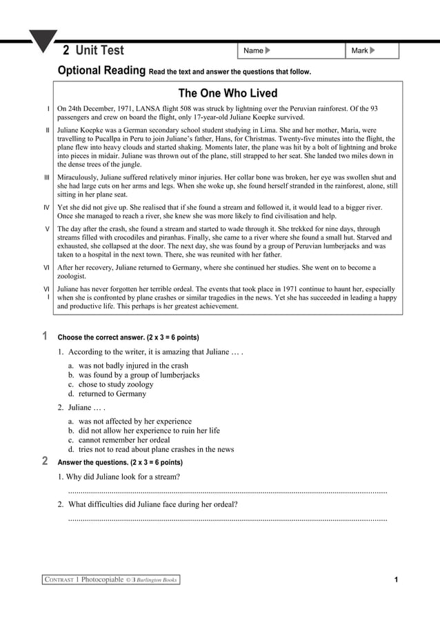 BACH READING - UNIT 2 | PDF