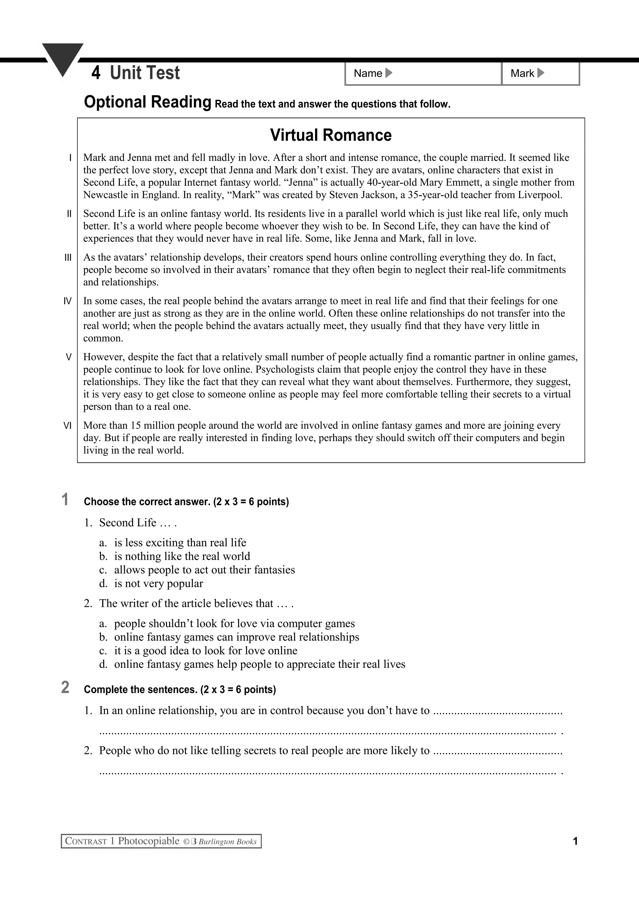 BACH READING - UNIT 4 | PDF