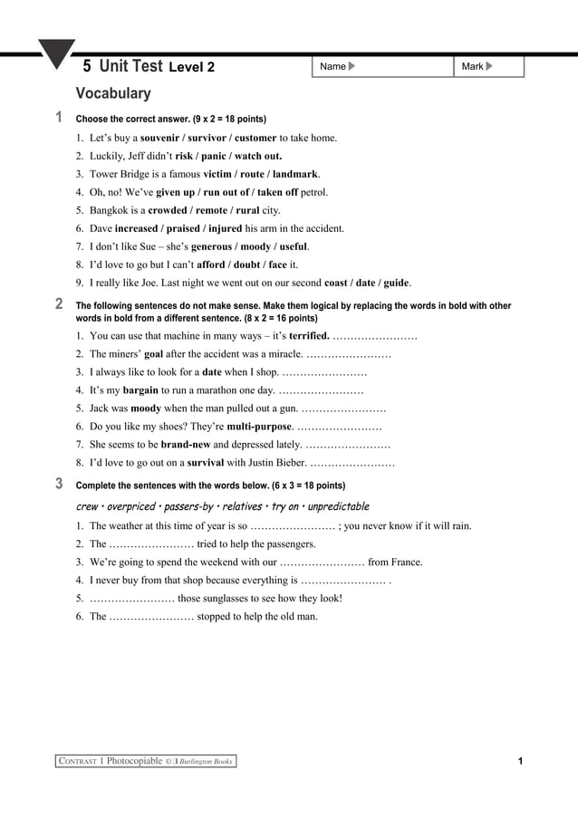 BACH UNIT 5 - TEST 2 | DOC