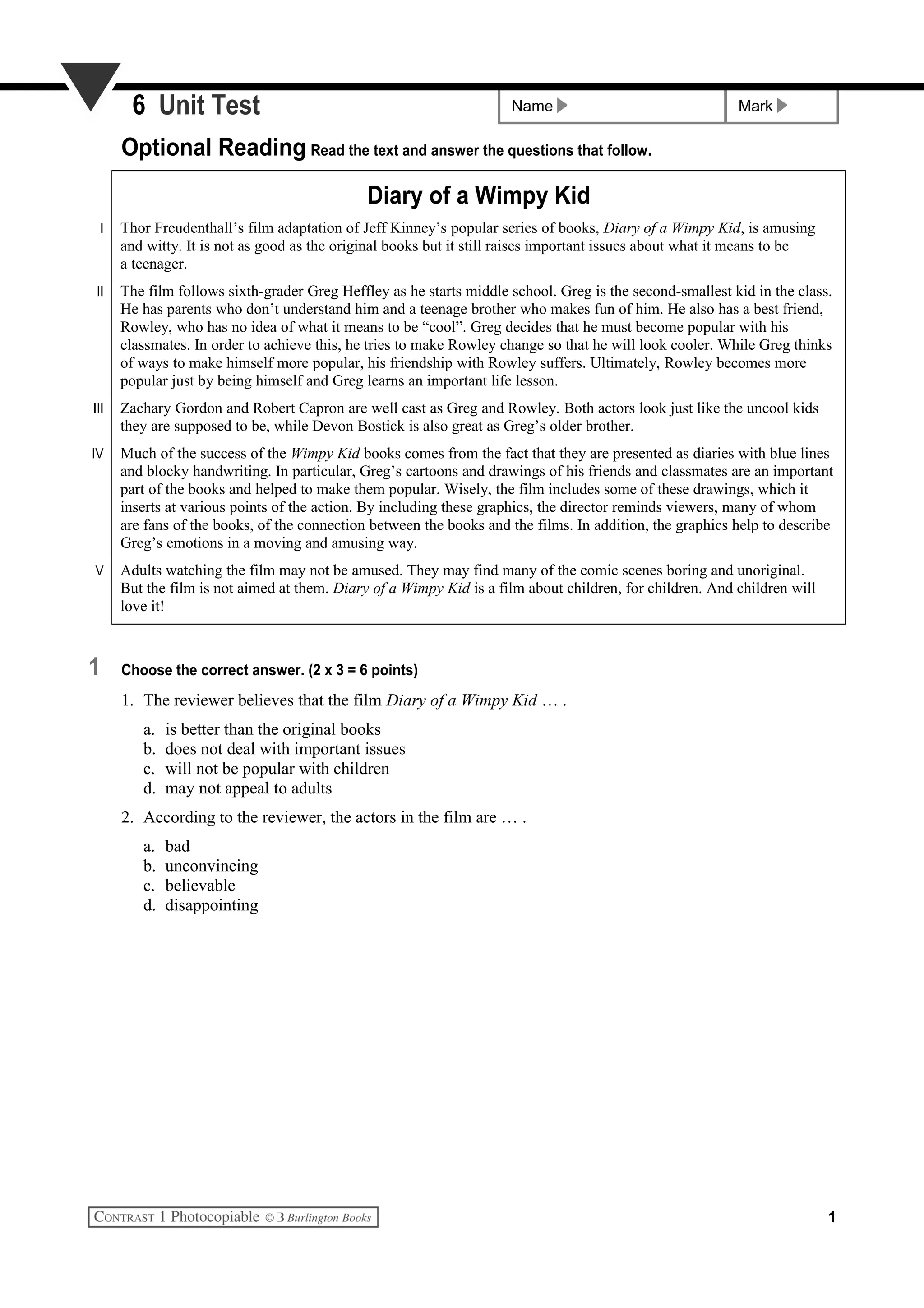 BACH READING - UNIT 6 | DOC