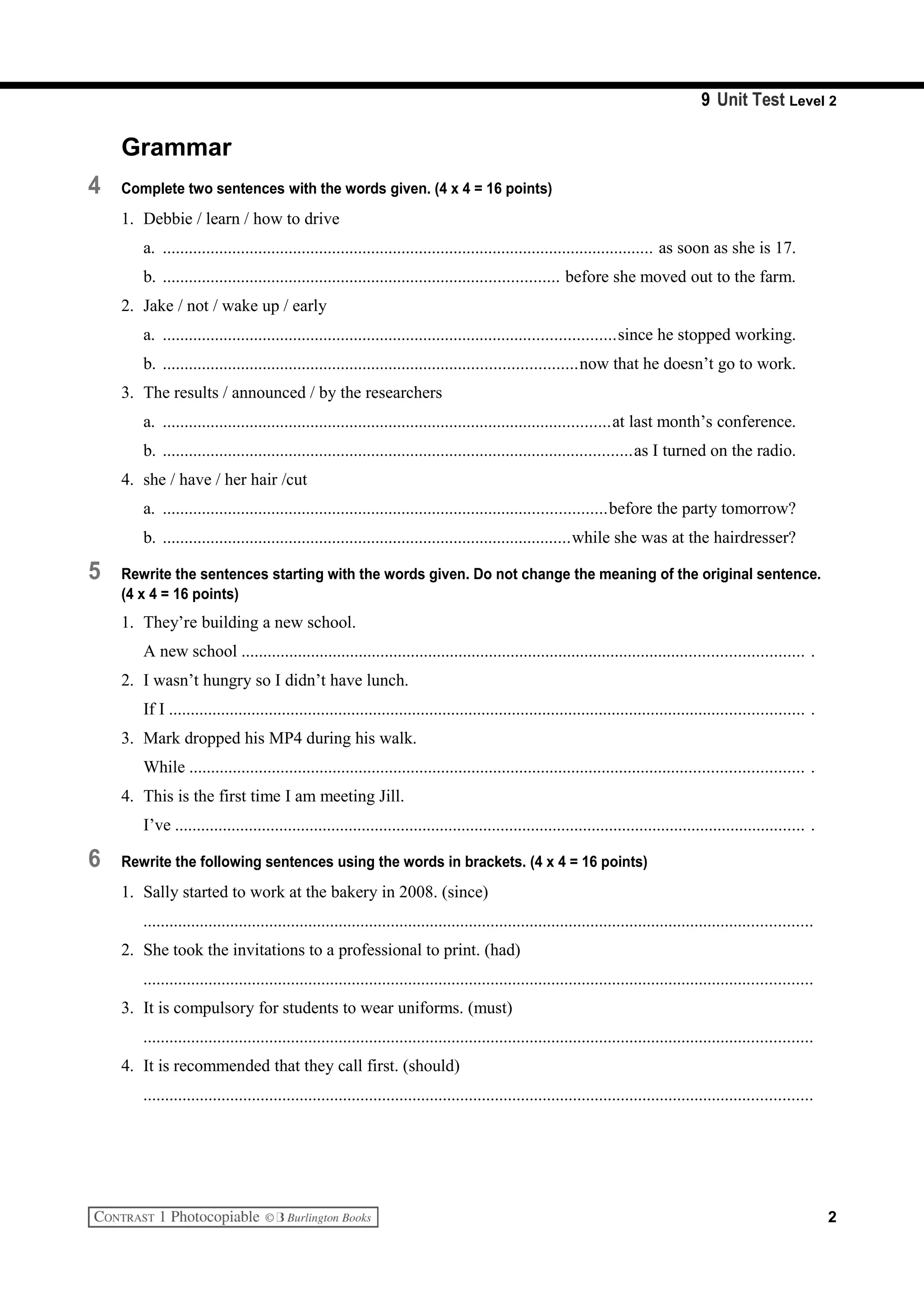 BACH UNIT 9 - TEST 2 | DOC