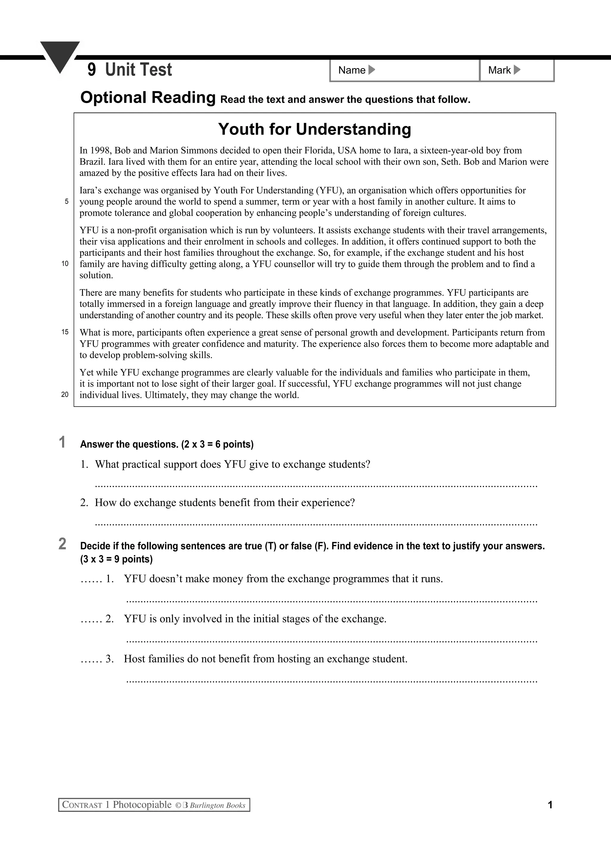 BACH READING - UNIT 9 | DOC