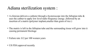 Newer techniques of sterilization & contraception ,injectable ...