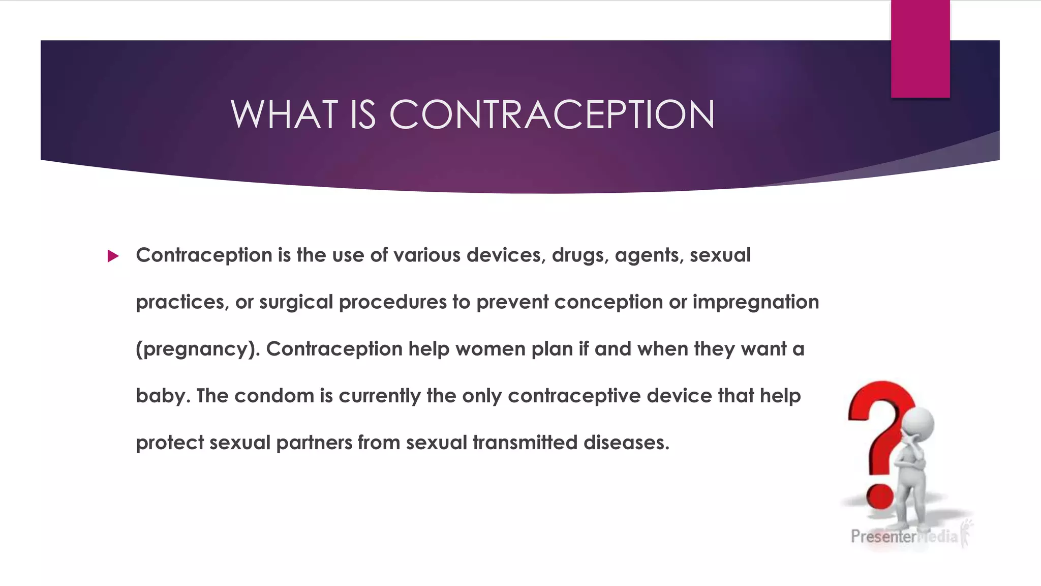 Contraception | PPTX | Birth Control | Reproductive Health