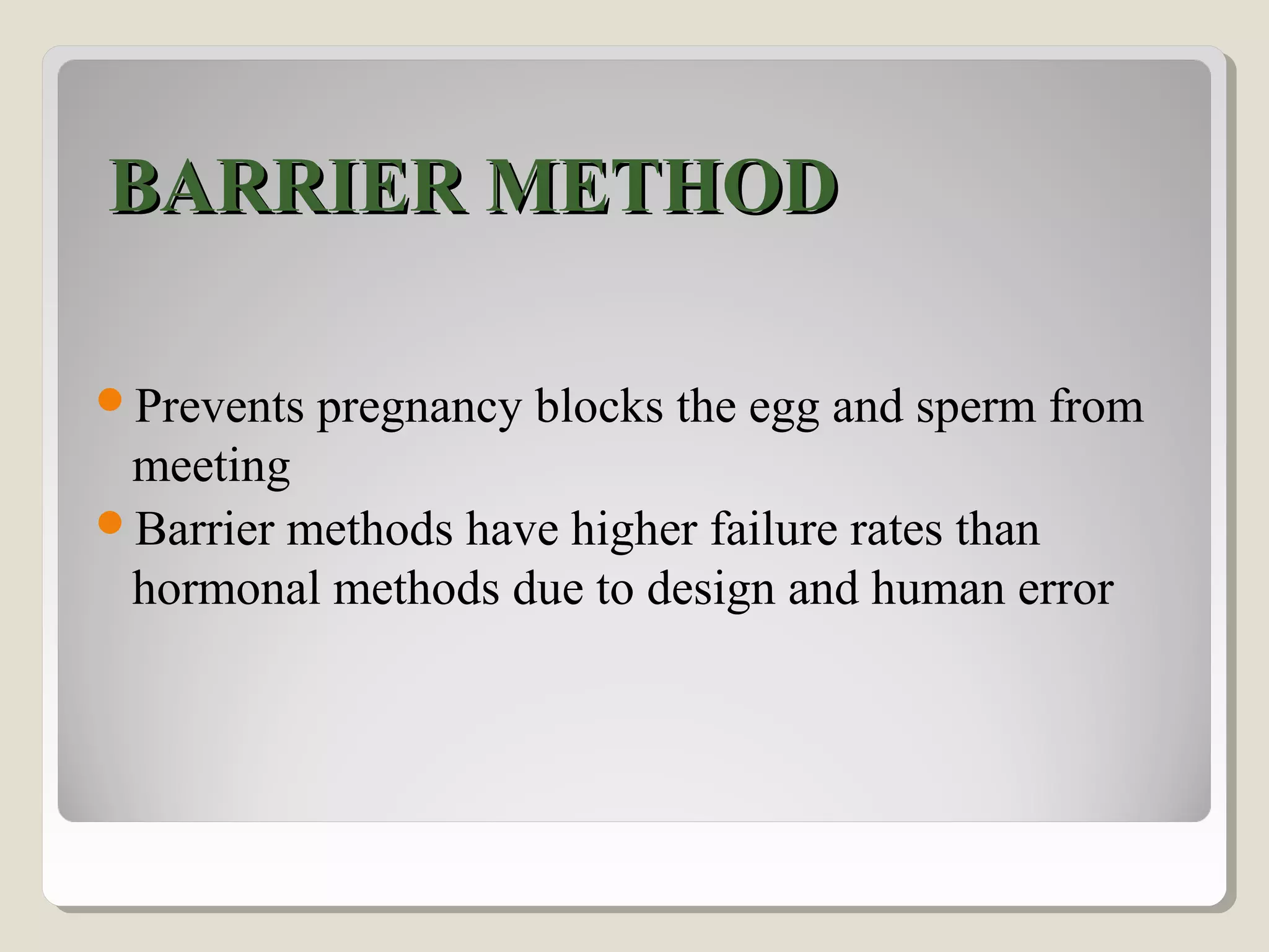 Barrier methods of contraception | PPT