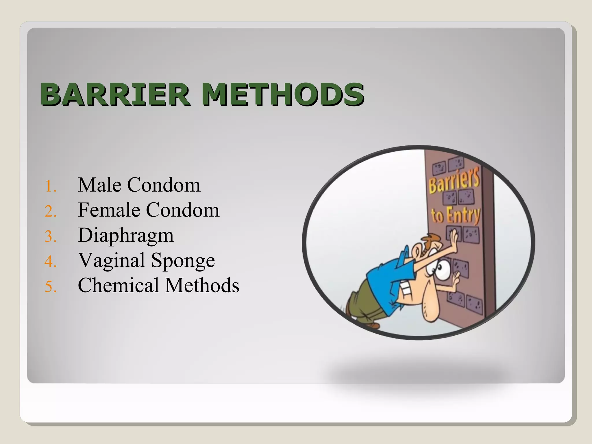 Barrier methods of contraception | PPT