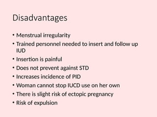 CONTRACEPTION METHODS , Advantages and disadvantages | PPTX