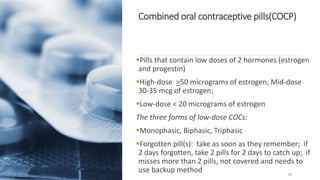contraception methods, steroids IUDs ,natural method | PPTX