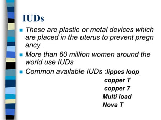 Contraceptives | PPTX