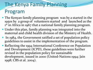 Contraceptive use in sub saharan africa -the sociocultural context | PPTX