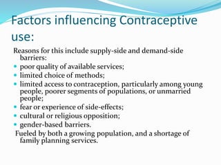 Contraceptive use in sub saharan africa -the sociocultural context | PPTX