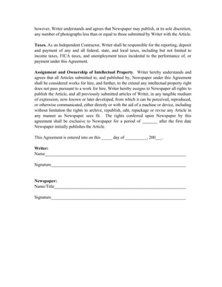 Freelance Writer Contract | PDF | Freelance Writing | Content Production