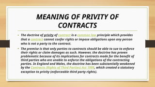 Privity of CONTRACT - law assignment.pptx