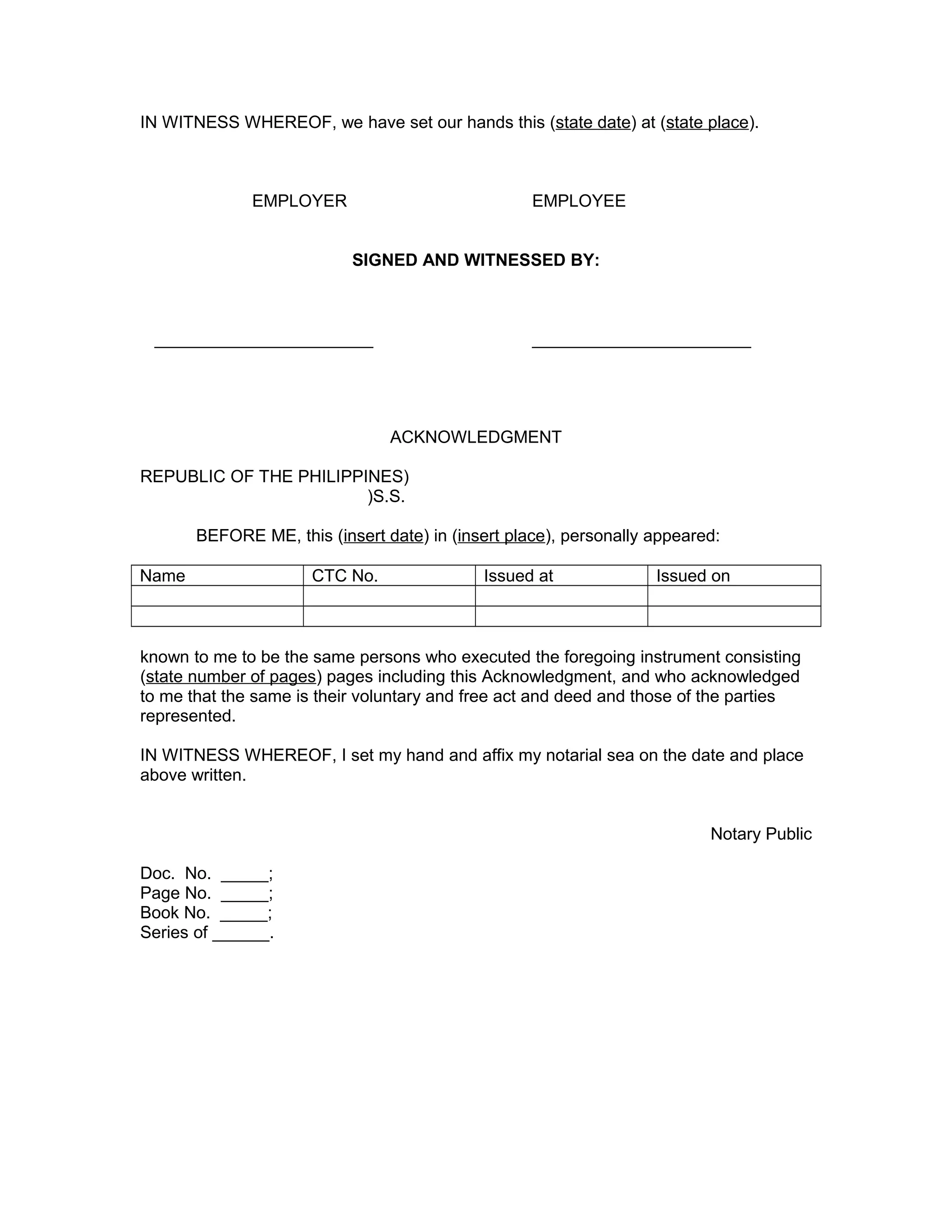Contract of-employment probationary employee | PDF