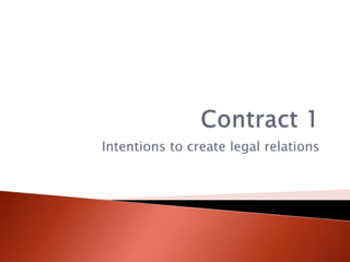 Contract 1 intentioons to create legal relations | PPTX