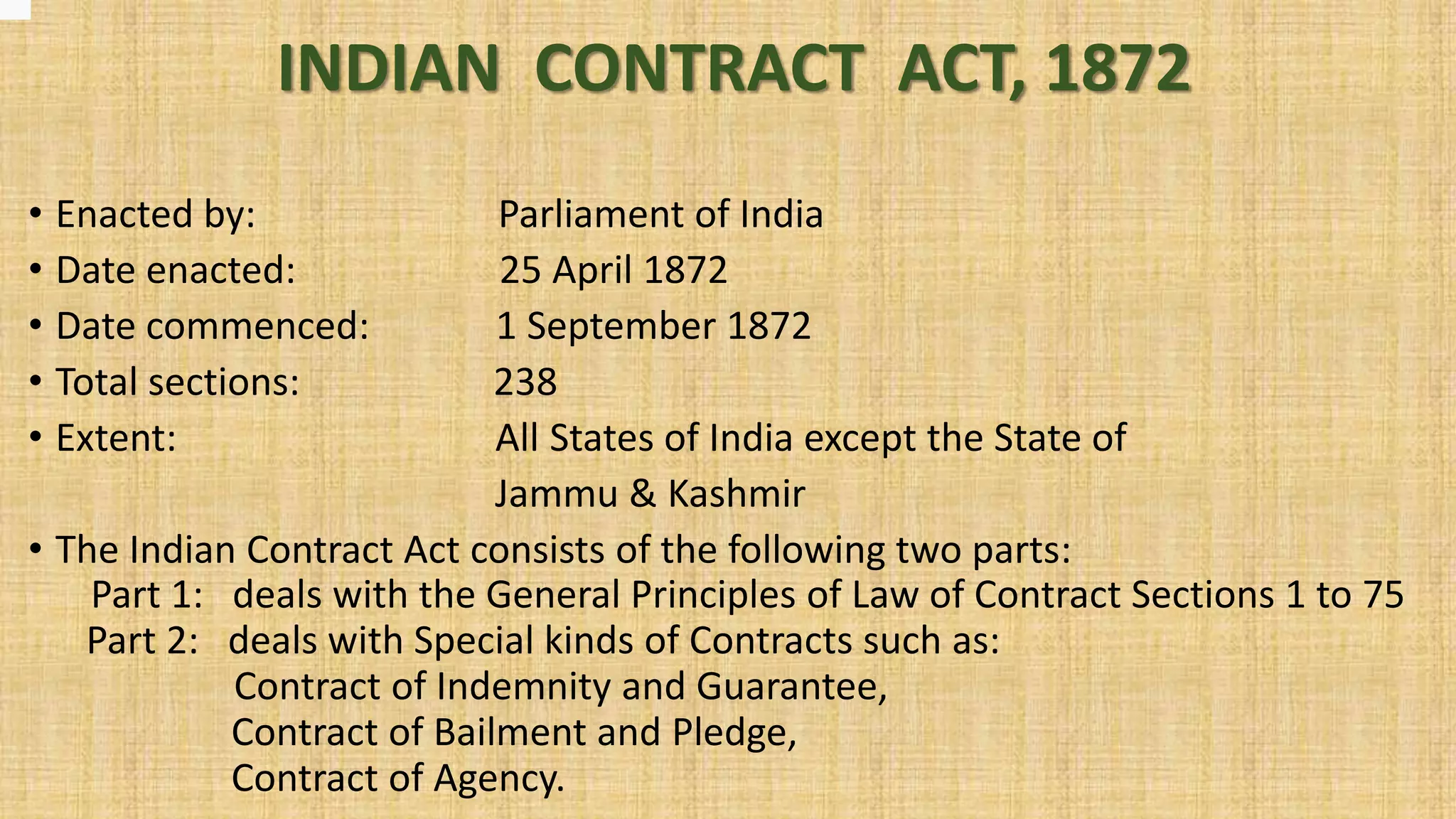 Indian Contract Act 1872 | PPTX