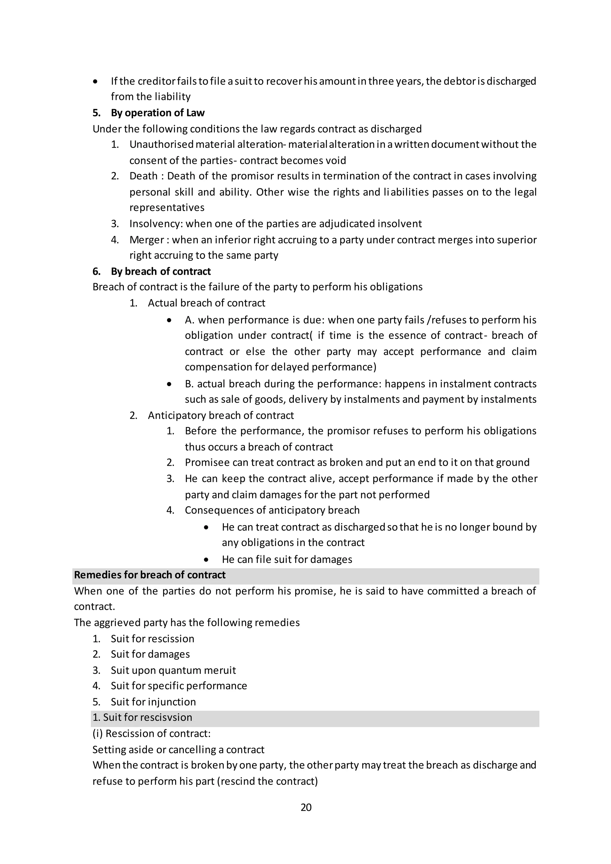 indian Contract act notes | PDF