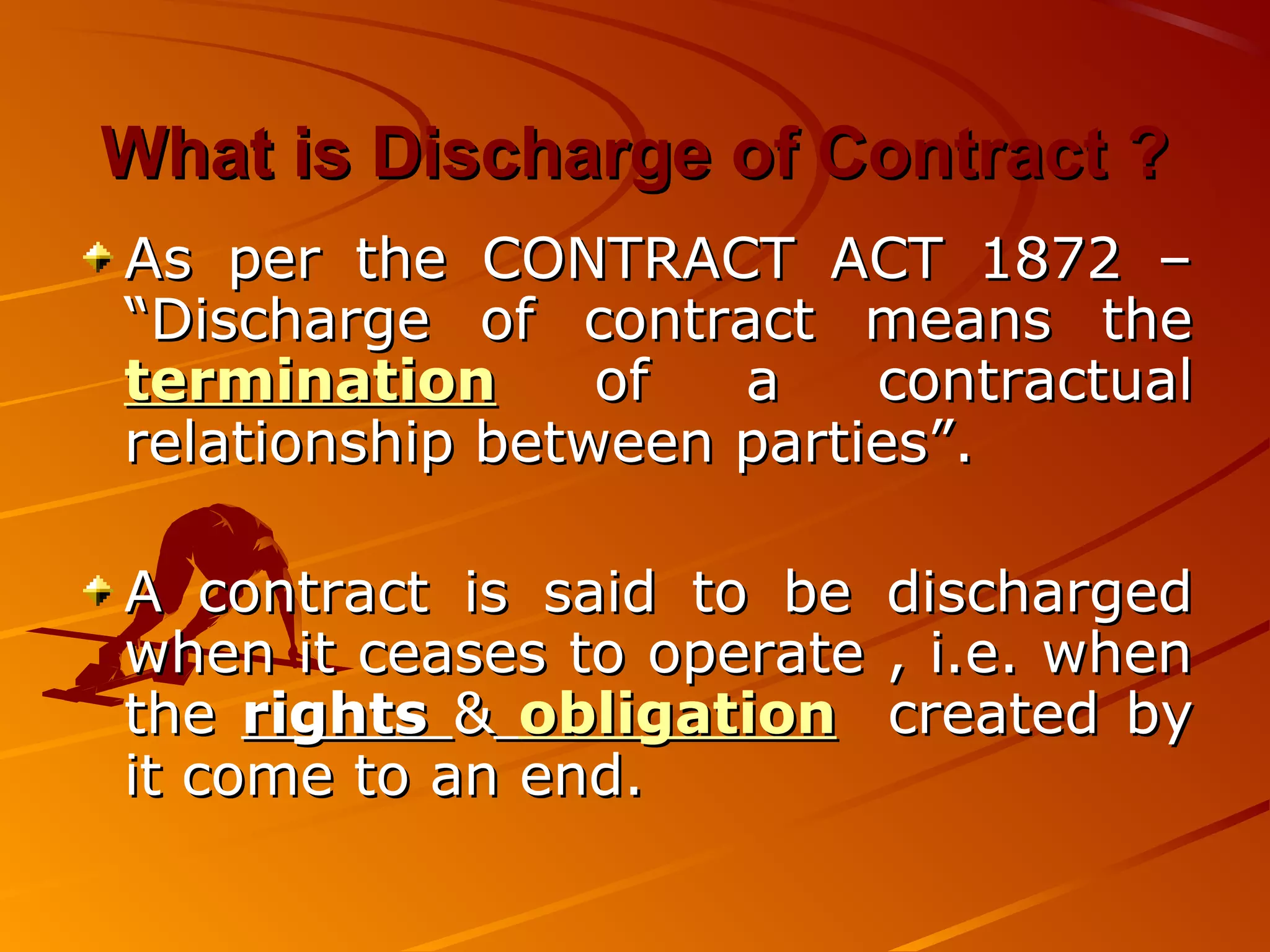 Contract act discharge of contract | PPT