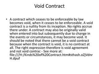 Contract act kinds of contract | PPTX | Law