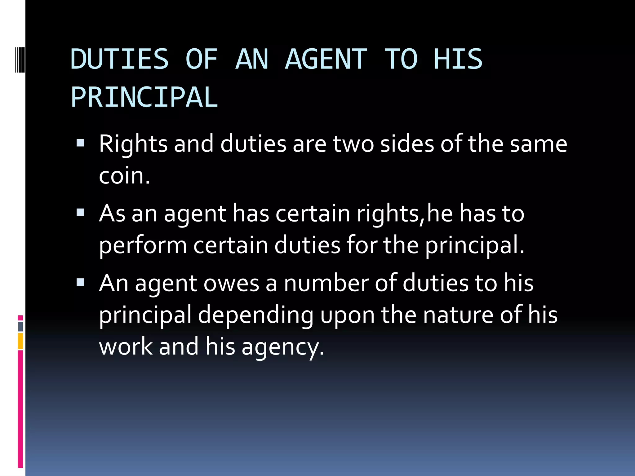 Contract act(rights and duties of agent) | PPTX
