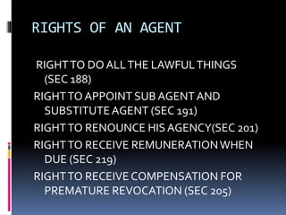 Contract act(rights and duties of agent) | PPTX