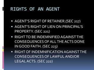 Contract act(rights and duties of agent) | PPTX