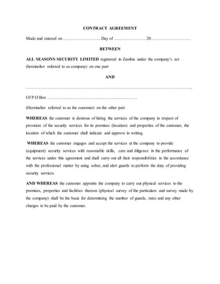 Contract agreement for provision | PDF
