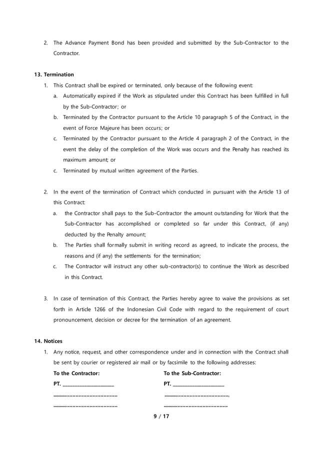 Contract Agreement for The Erection Work for Wood Chip Mill Equipment ...