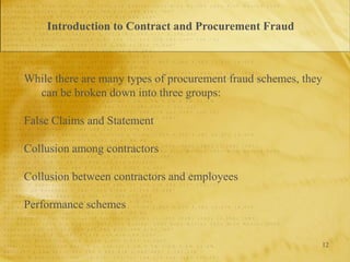 contract and procurement fraud PPT description | PDF