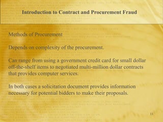 contract and procurement fraud PPT description | PDF