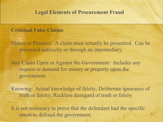 contract and procurement fraud PPT description | PDF