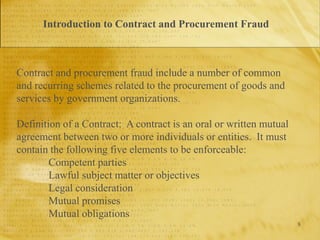contract and procurement fraud PPT description | PDF