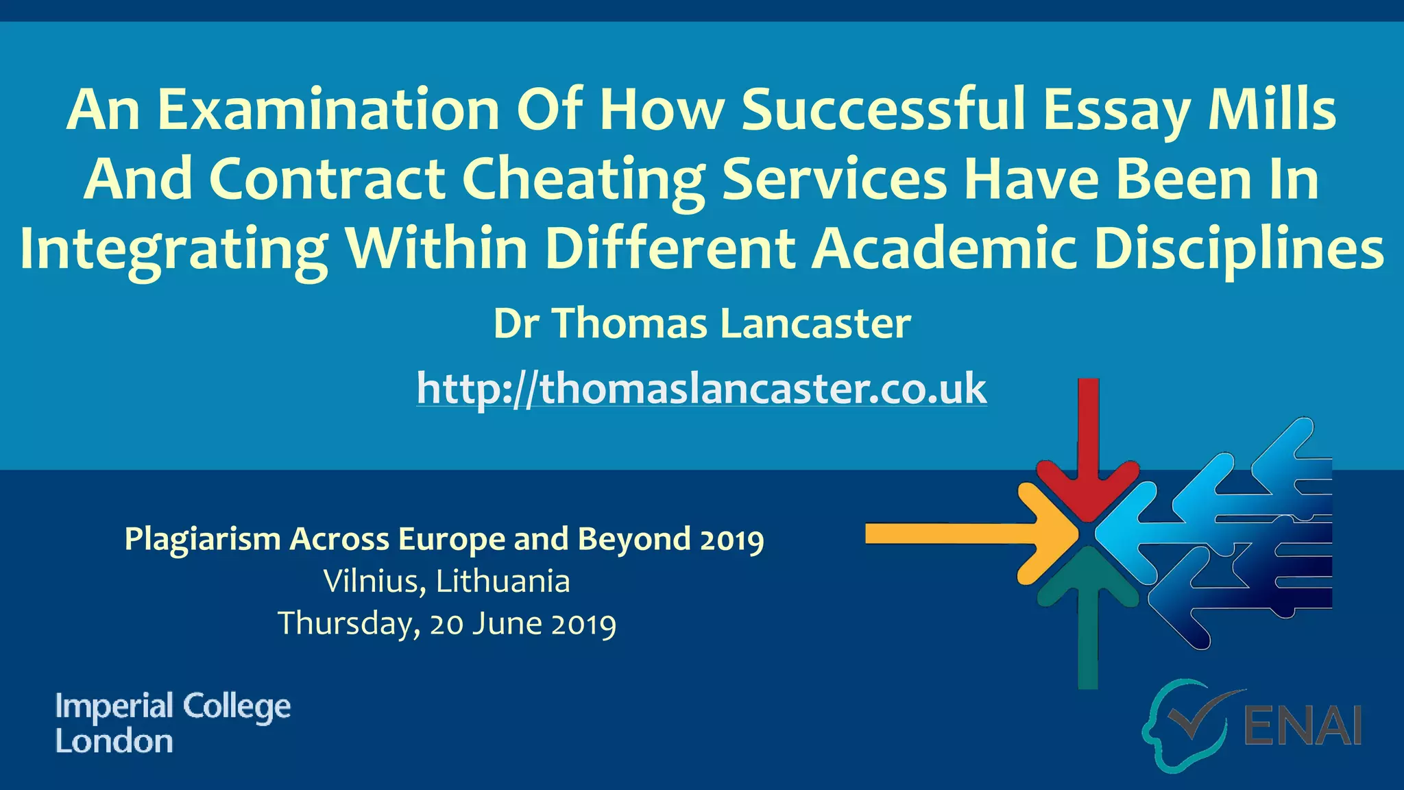 An Examination Of How Successful Essay Mills And Contract Cheating ...