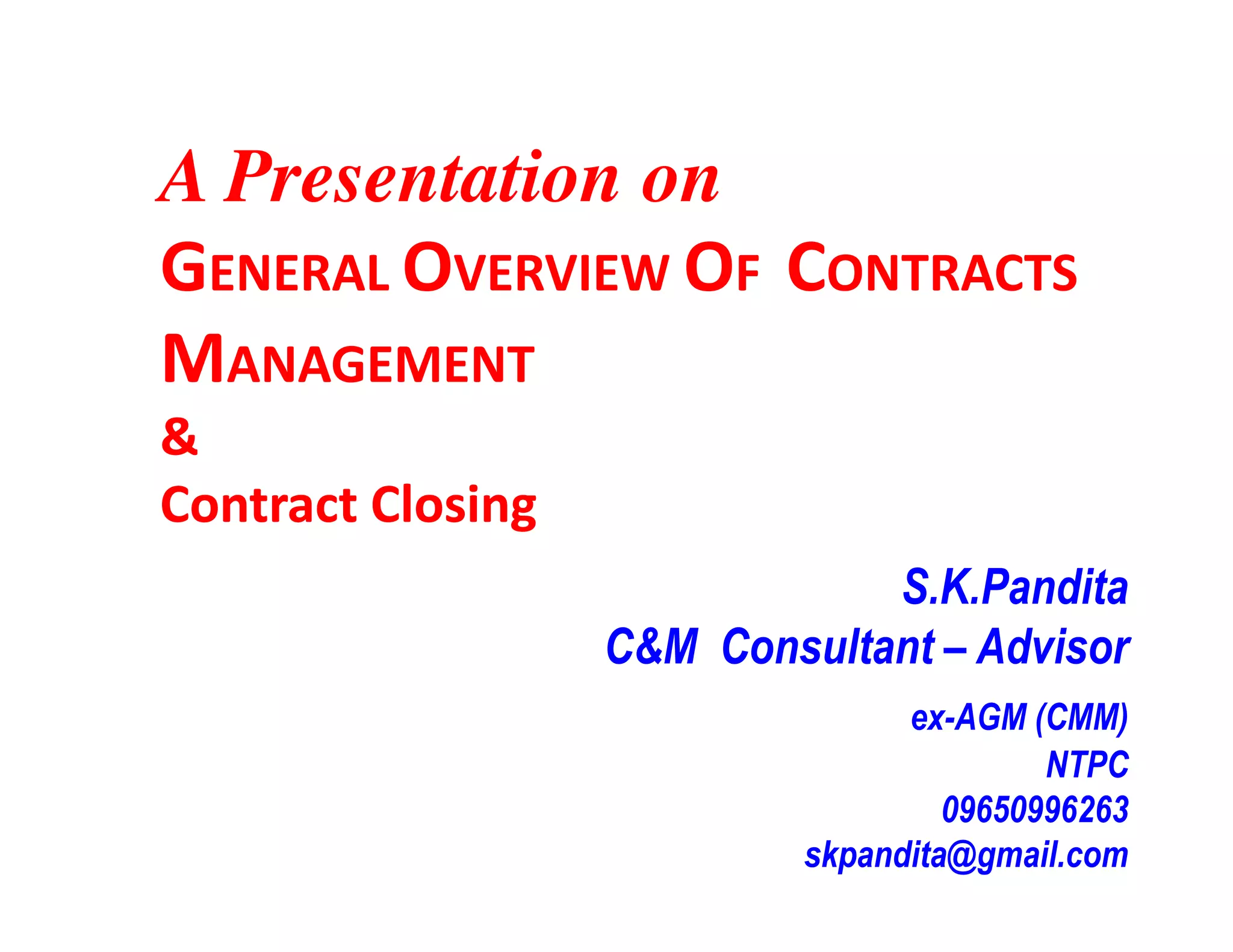 Contract closing ppt | PDF