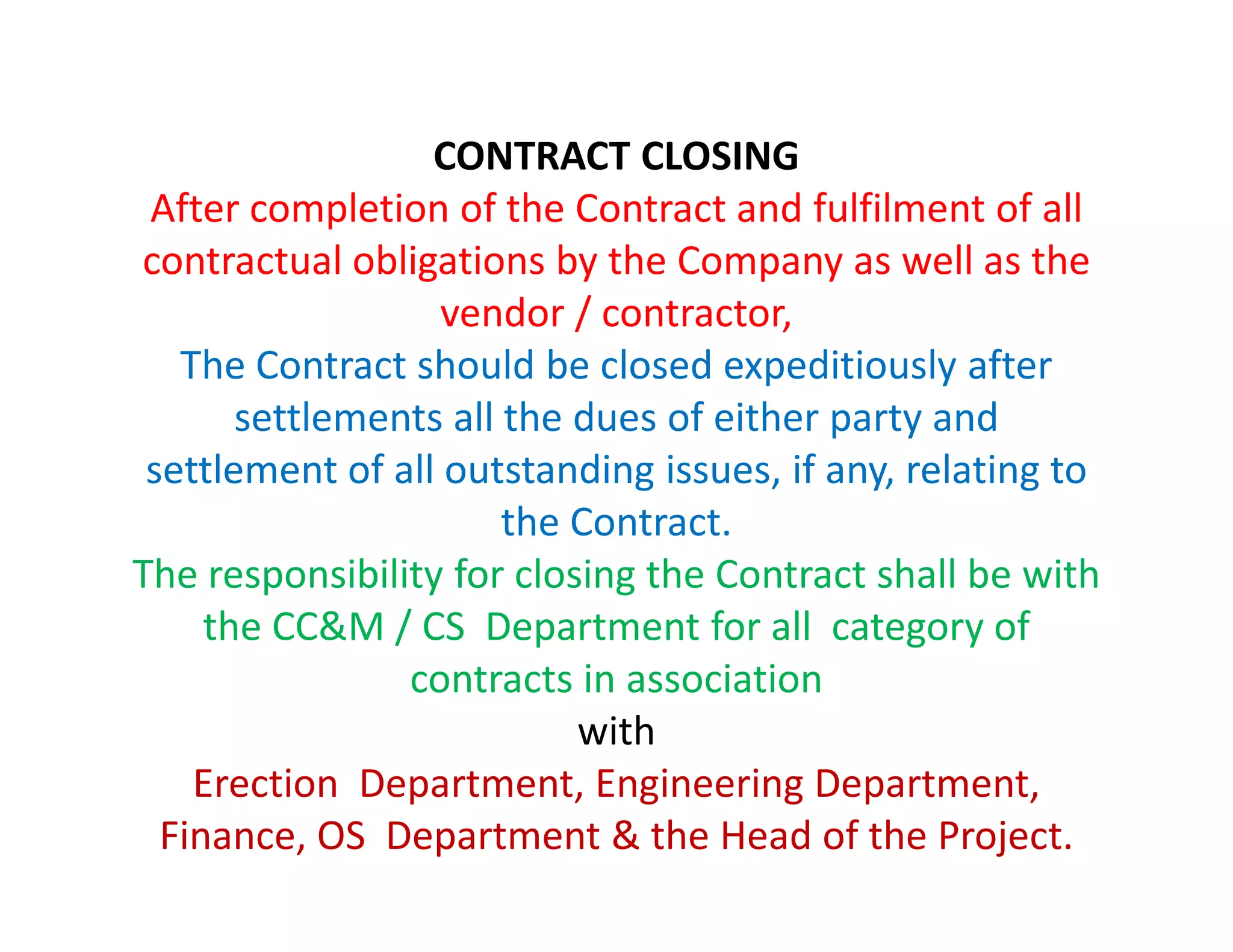 Contract closing ppt | PDF