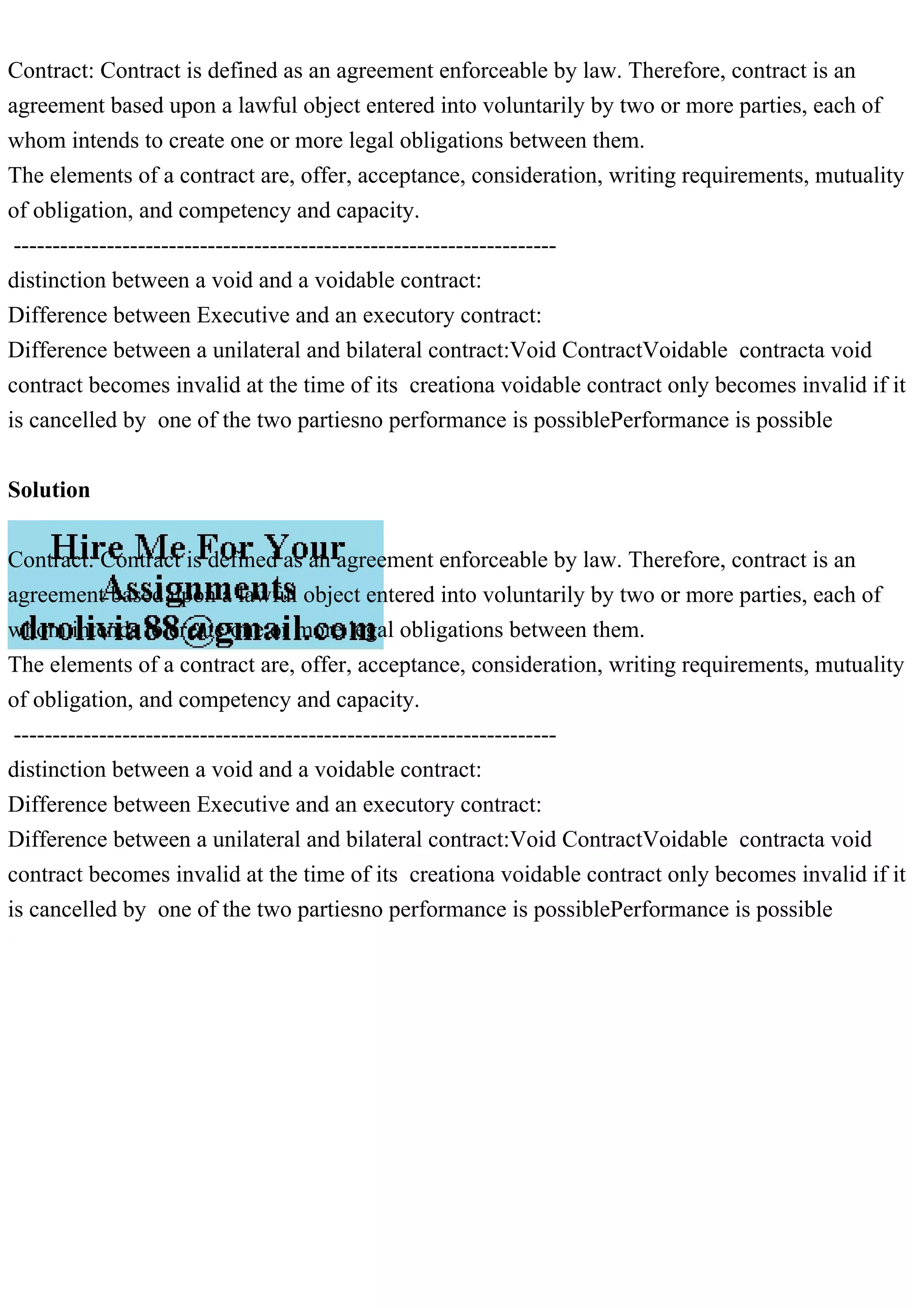 Contract Contract is defined as an agreement enforceable by law. Th.pdf