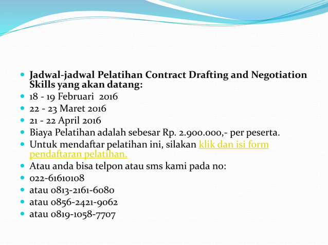 Contract drafting and negotiation skills training | PPT
